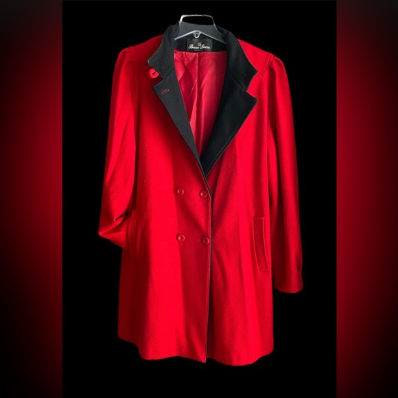 Beau Brem | Jackets & Coats | Vintage Red And Black Beau Brem Wool Coat ...